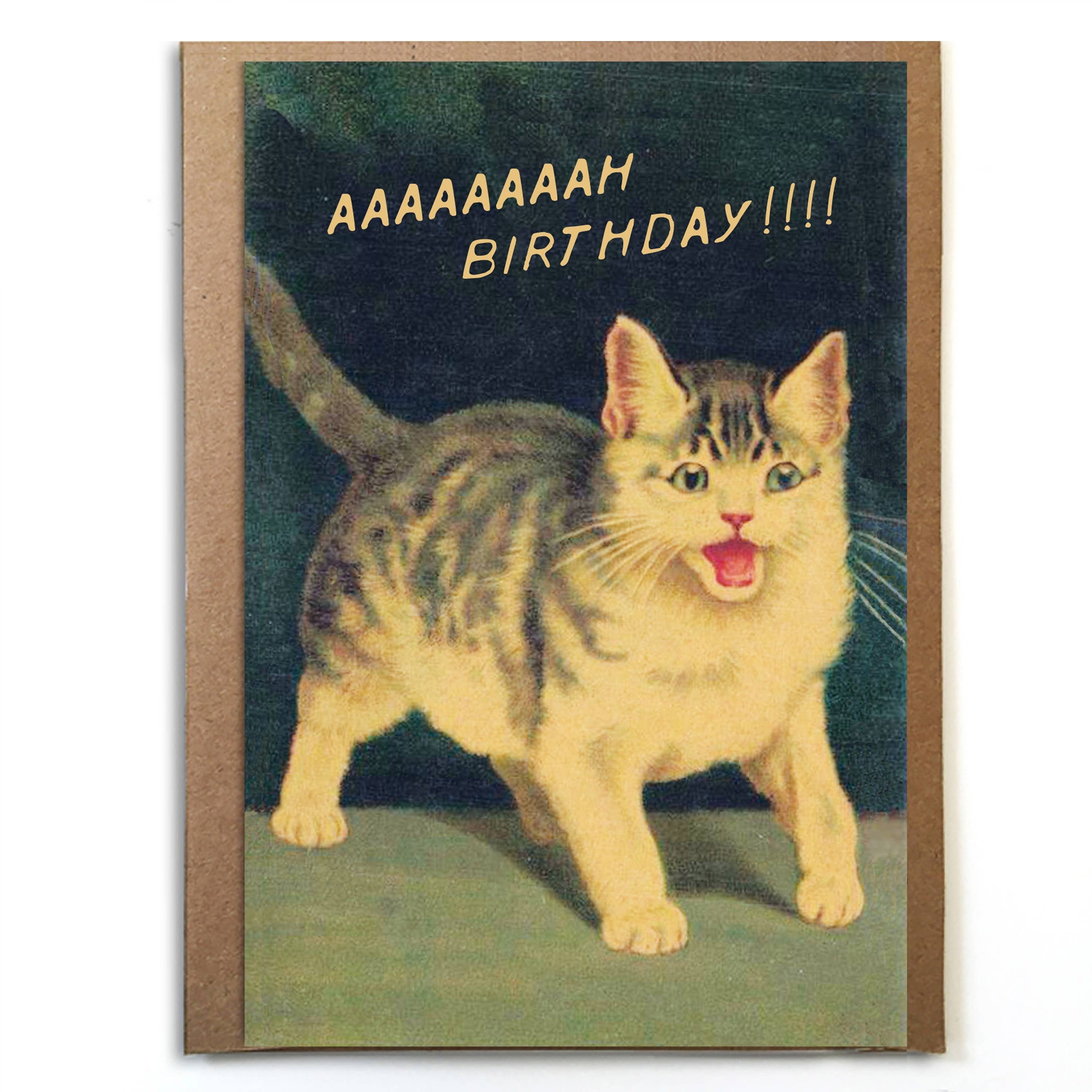 Aaaah Cat Birthday Card at Adventures in Bloom | Adventures in Bloom